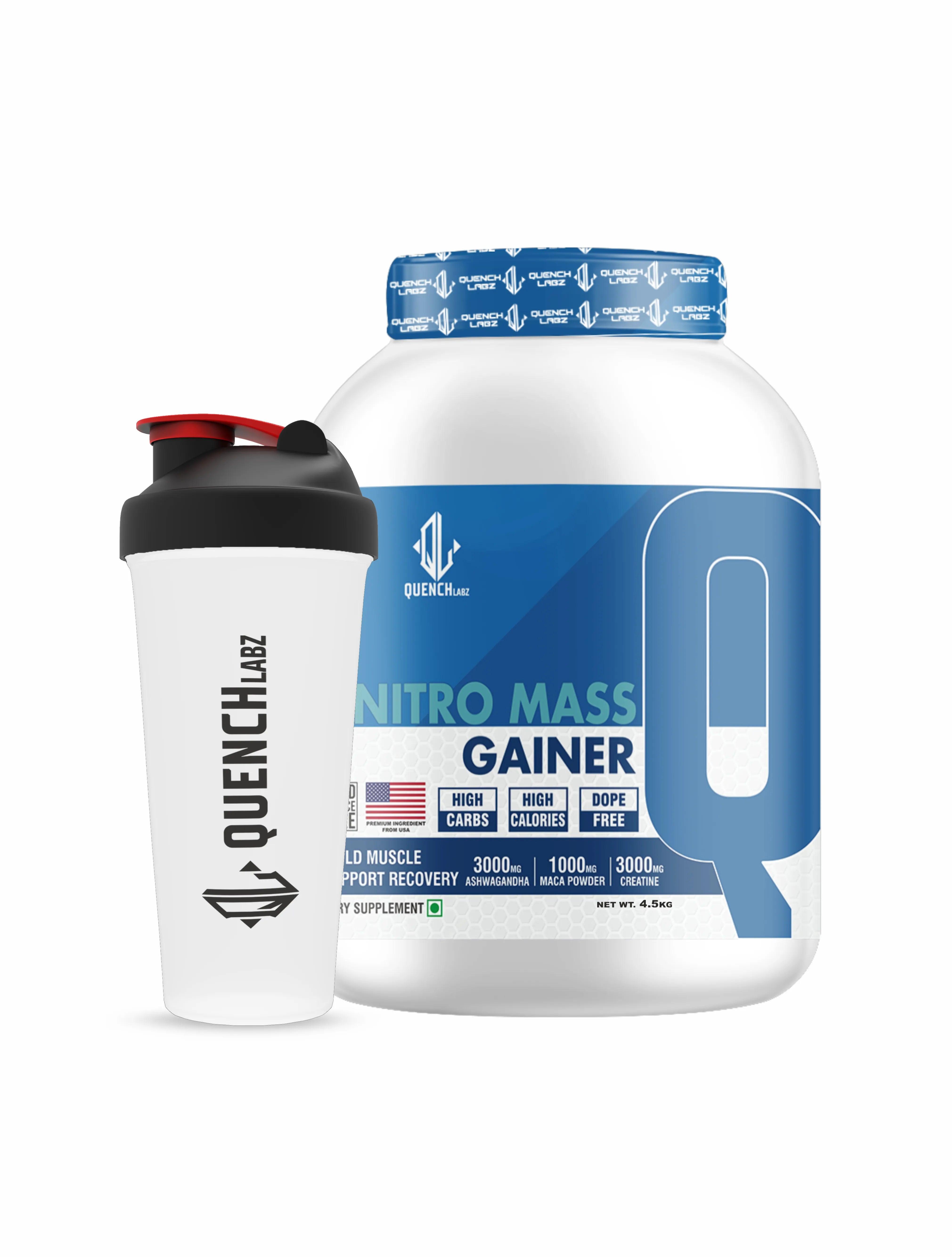 Nitro Mass Gainer | 3G Ashwagandha | 1G Macca | 3G Creatine | with Sha ...